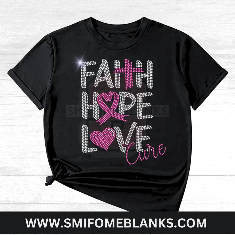Faith Hope Love Cure DTF Rhinestone Transfer – SMIFOME BLANKS
